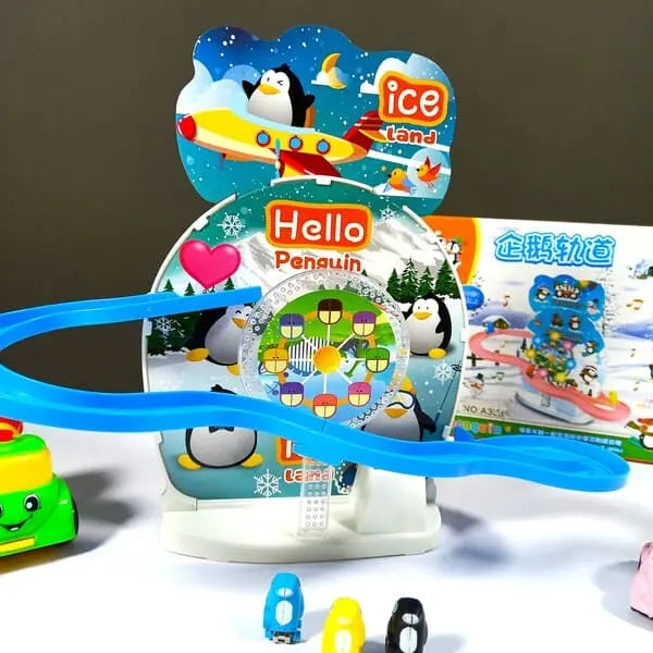 Electric Penguin Slide Track Toy with Music & Lights – Ice Land Climbi ...